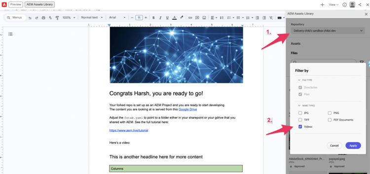 Adobe Experience Manager Assets Sidekick Plugin