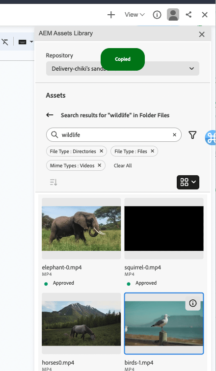 Adobe Experience Manager Assets Sidekick Plugin