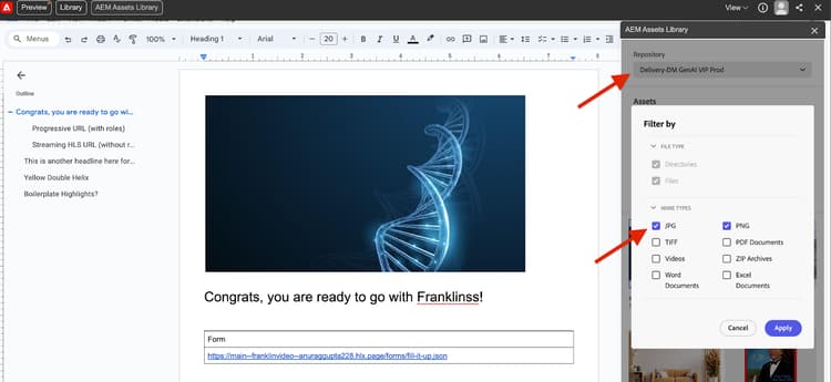 Adobe Experience Manager Assets Sidekick Plugin